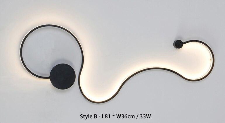Wavy Pattern Led Home Decor Ceiling Wall Lights For Living Room Bedroom ...