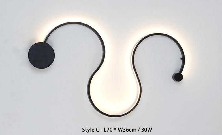 Wavy Pattern Led Home Decor Ceiling Wall Lights For Living Room Bedroom ...
