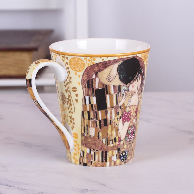 Coffee Tea Cups Mugs With Gustav Klimt Painting Artwork – radekus